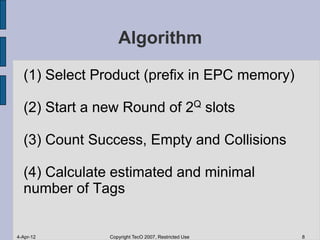 Protocol Optimizations using anonymous EPC Gen2 Inventories | PPT