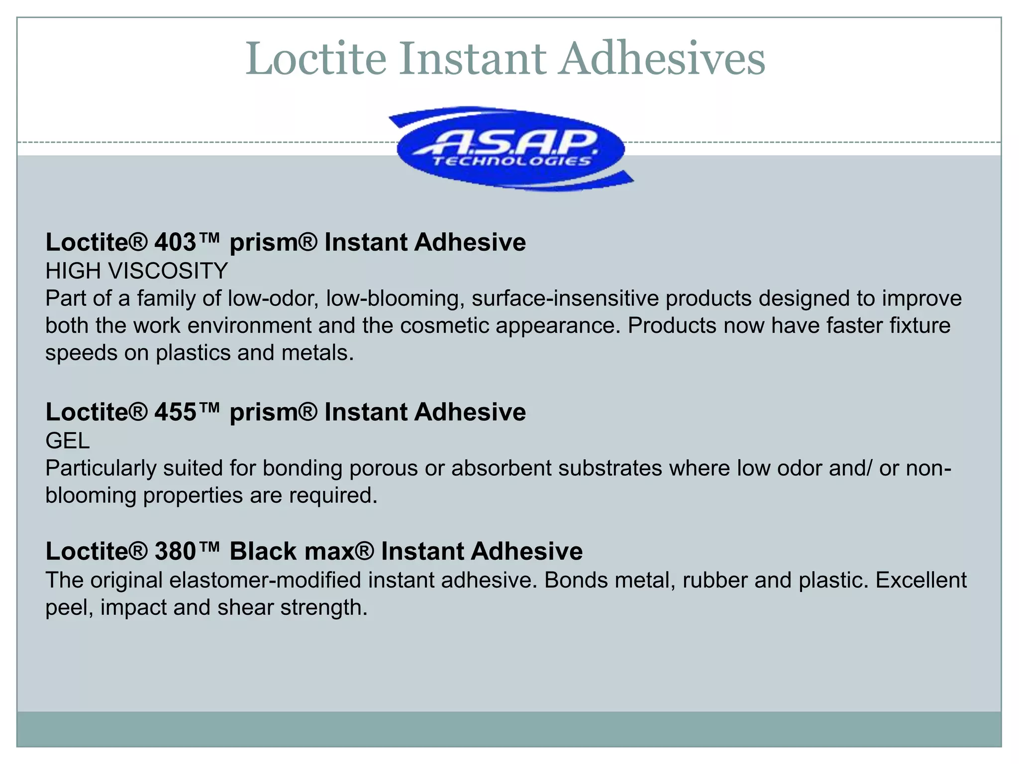 Loctite Instant-Adhesives | PPTX