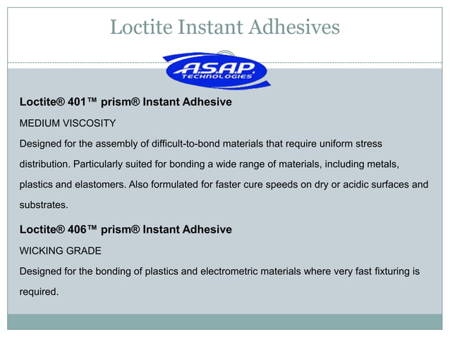Loctite Instant-Adhesives | PPTX