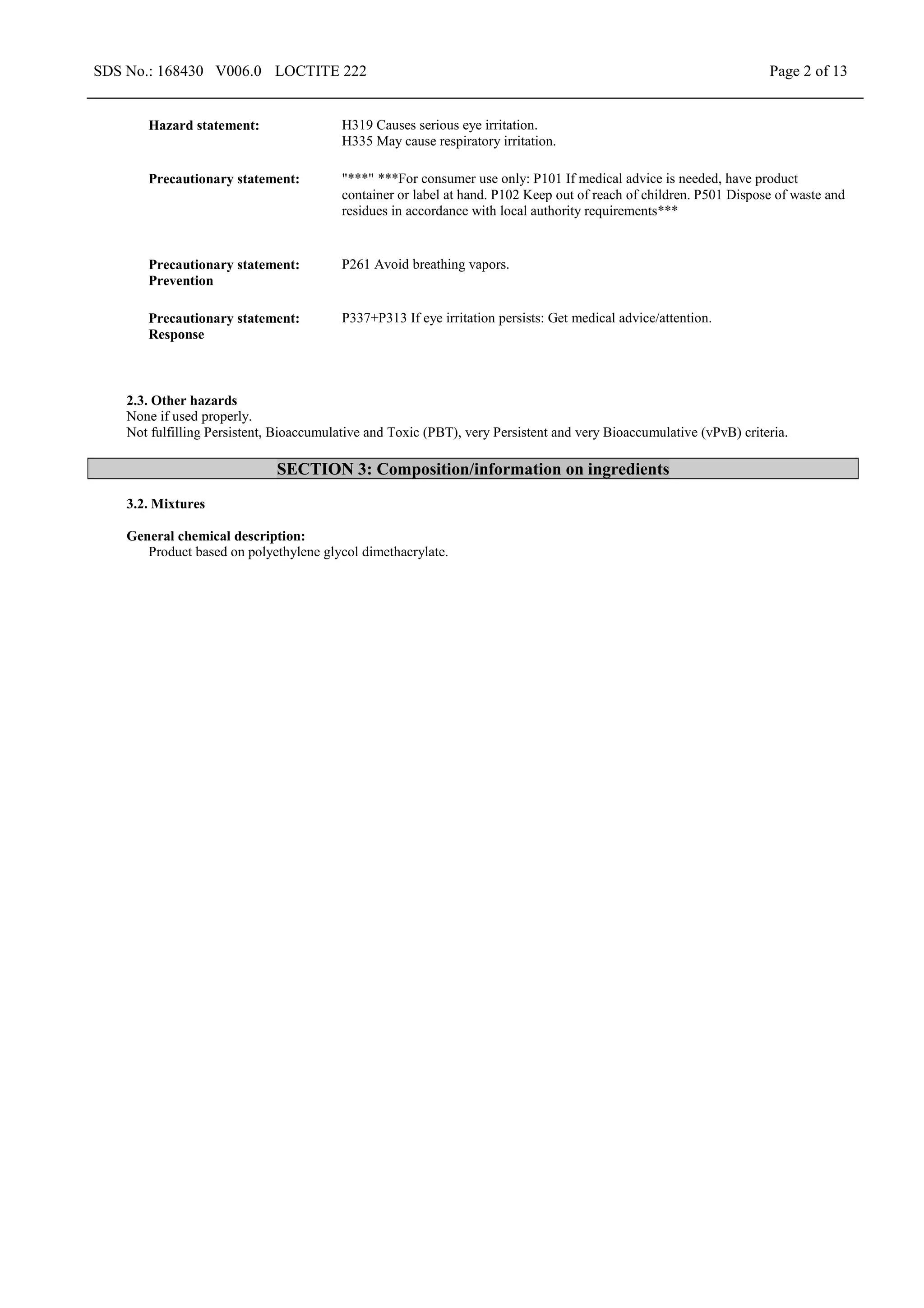 Loctite 222 msds | PDF