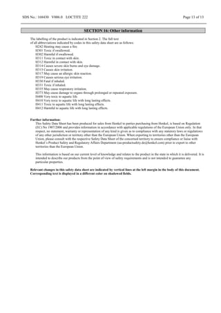Loctite 222 msds | PDF