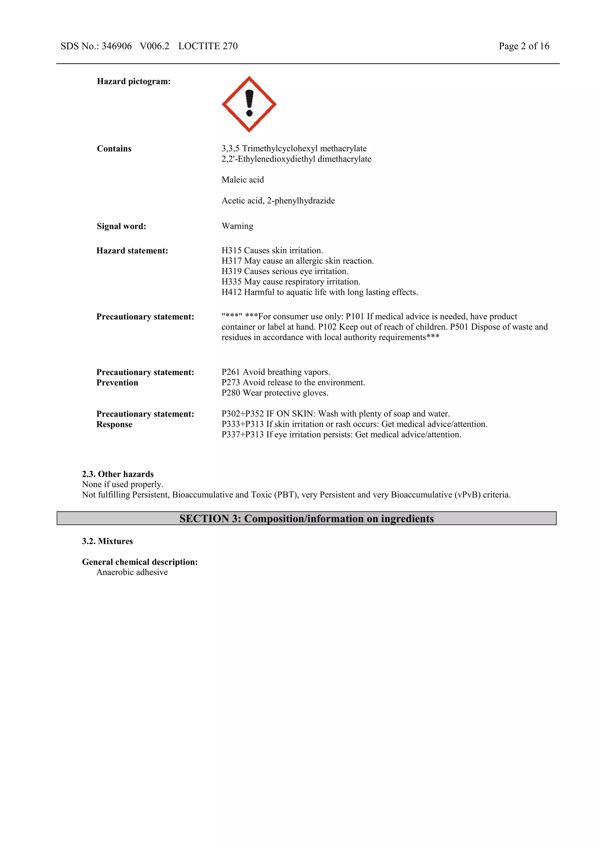 Loctite 270 msds | PDF