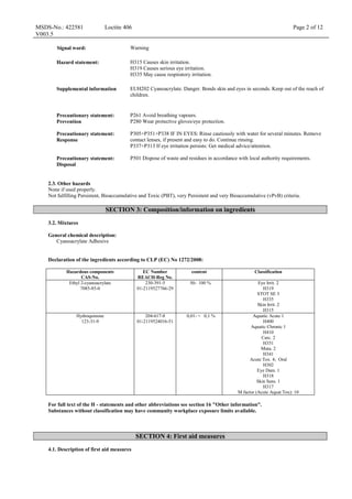 Loctite 406 msds | PDF