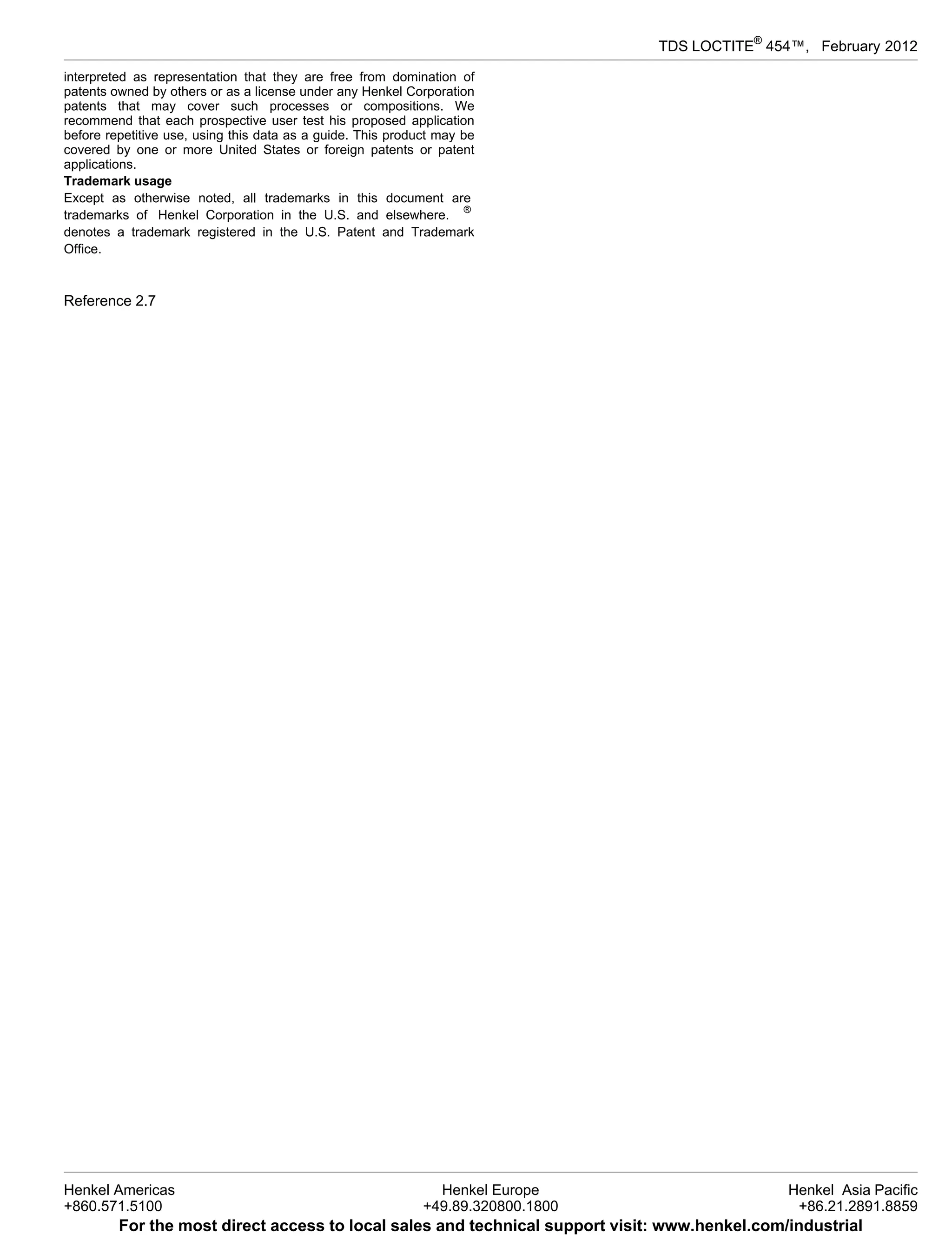 Loctite 454 tds | PDF