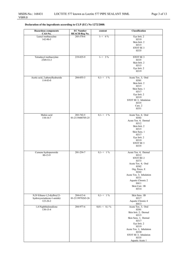 Loctite 577 msds | PDF