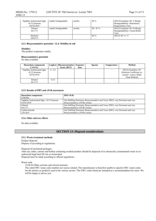 Loctite 7063 400 ml msds 88344 | PDF