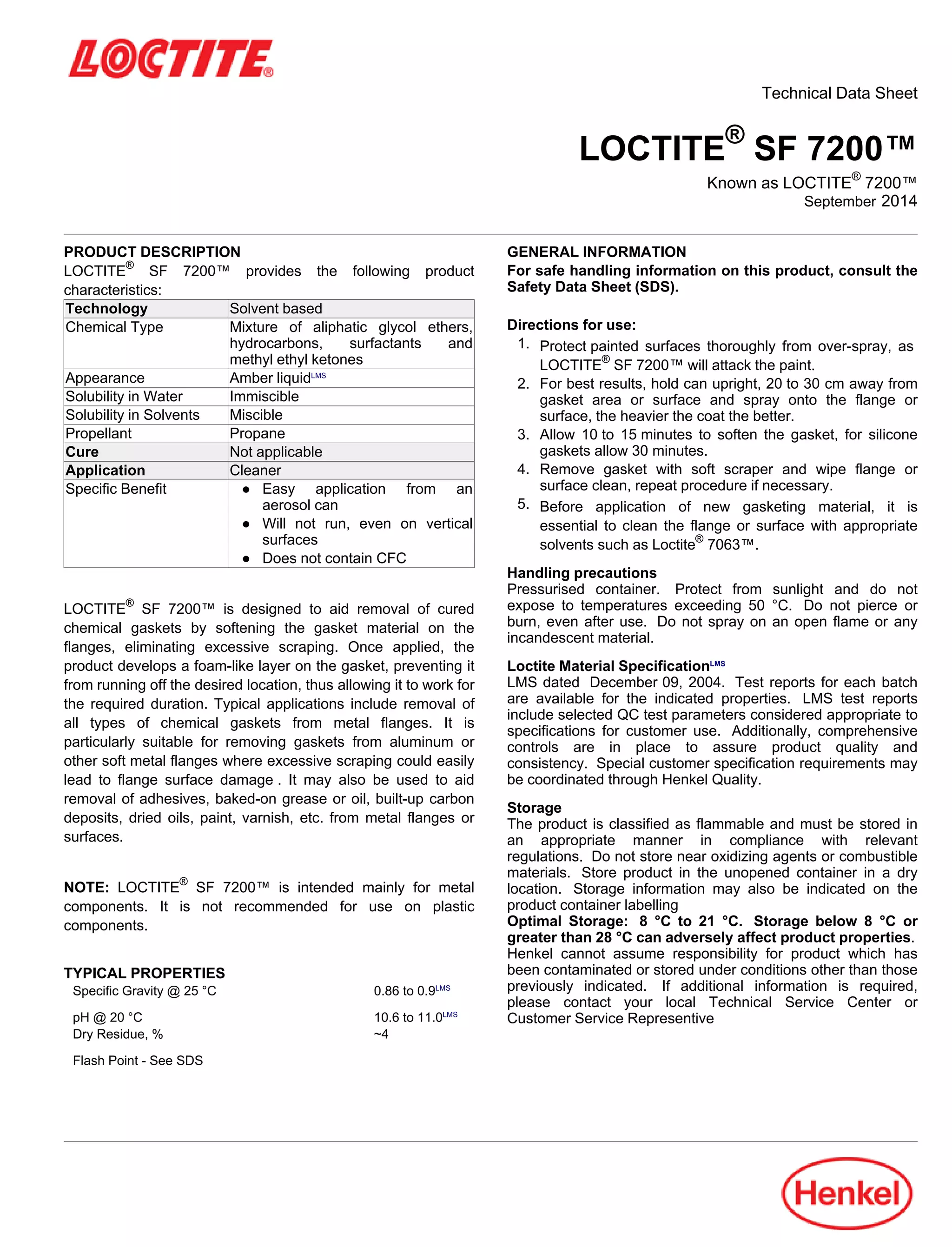 Loctite 7200 tds | PDF