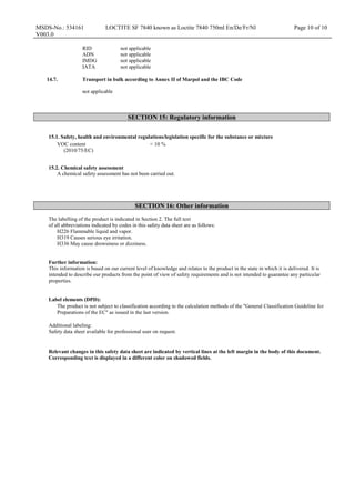 Loctite 7840 750 ml msds 1427770 | PDF