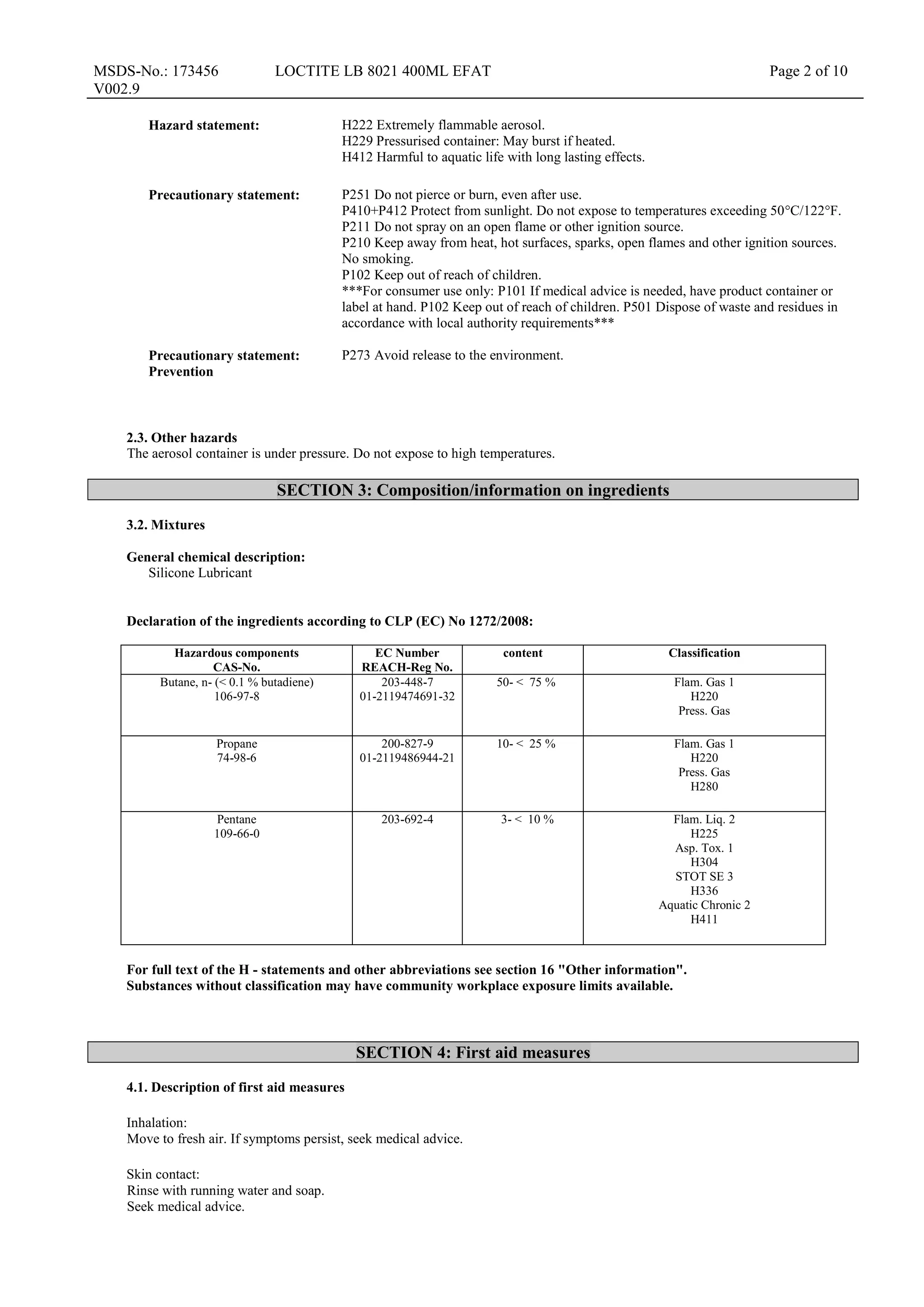 Loctite lb 8021 400ml msds 1727641 | PDF