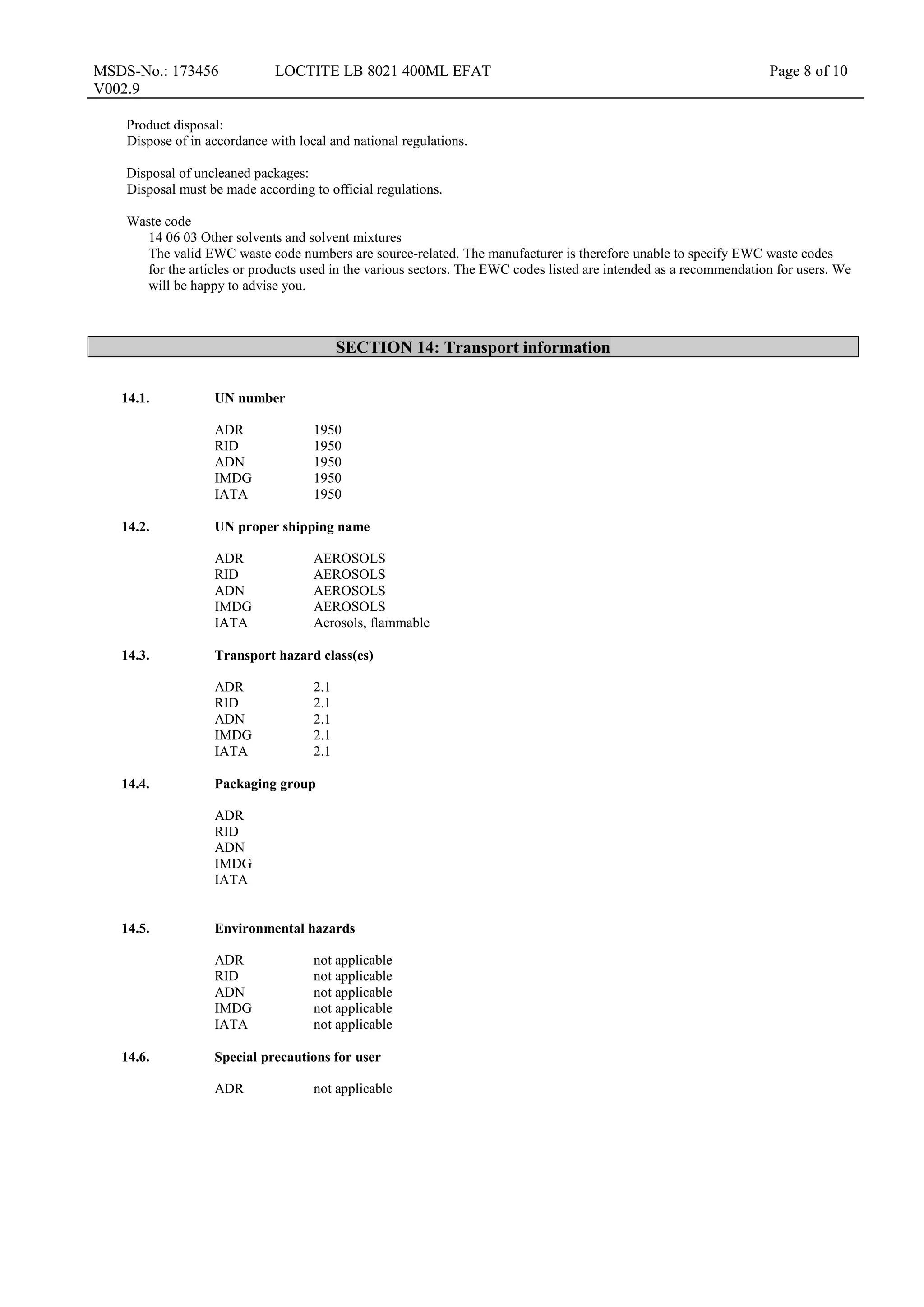 Loctite lb 8021 400ml msds 1727641 | PDF