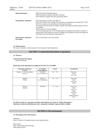 Loctite lb 8021 400ml msds 1727641 | PDF