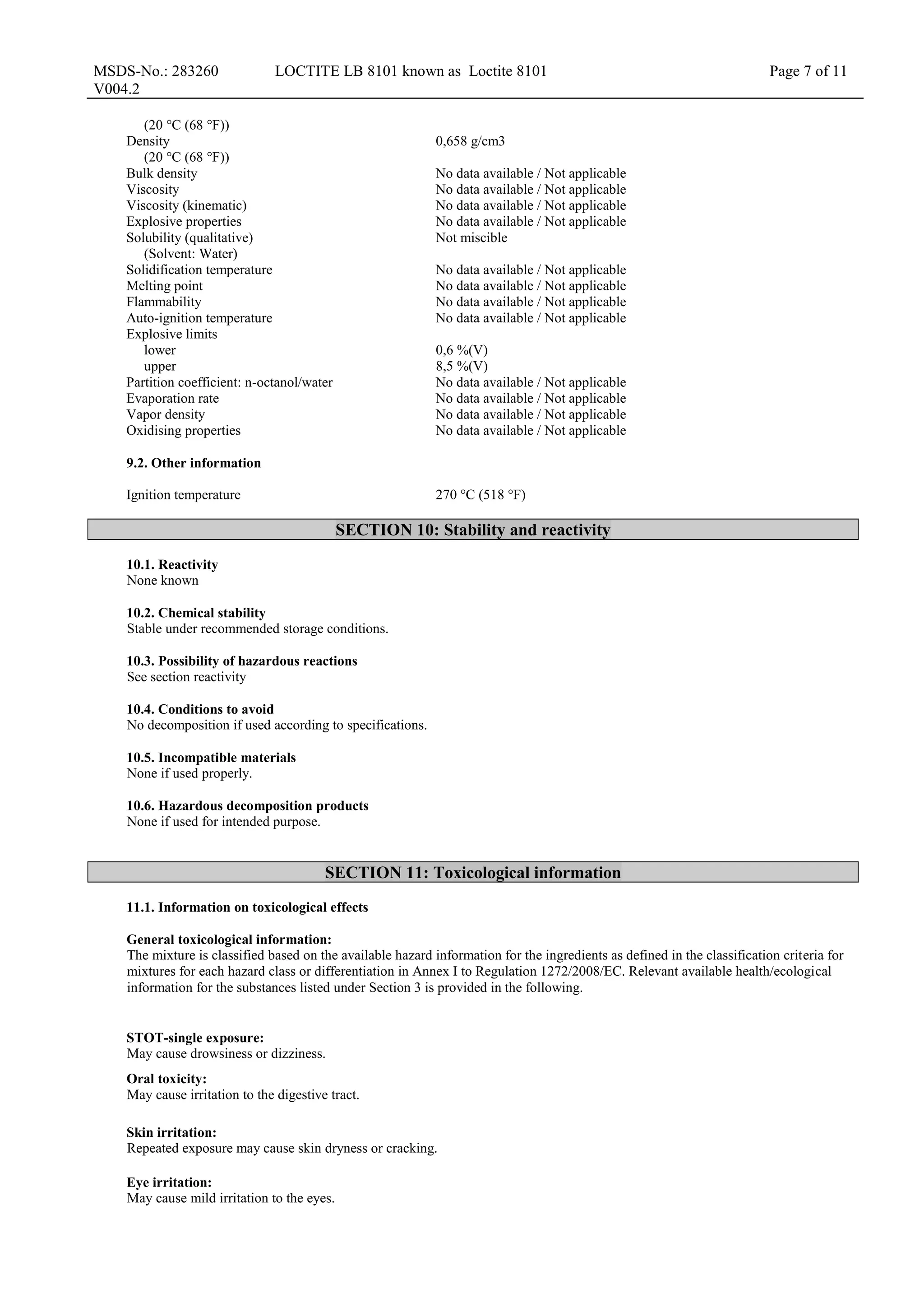 Loctite lb 8101 400 ml msds 303134 | PDF