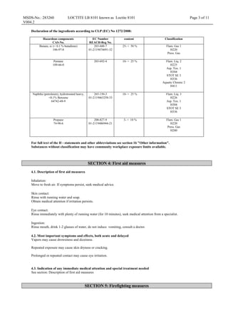 Loctite lb 8101 400 ml msds 303134 | PDF
