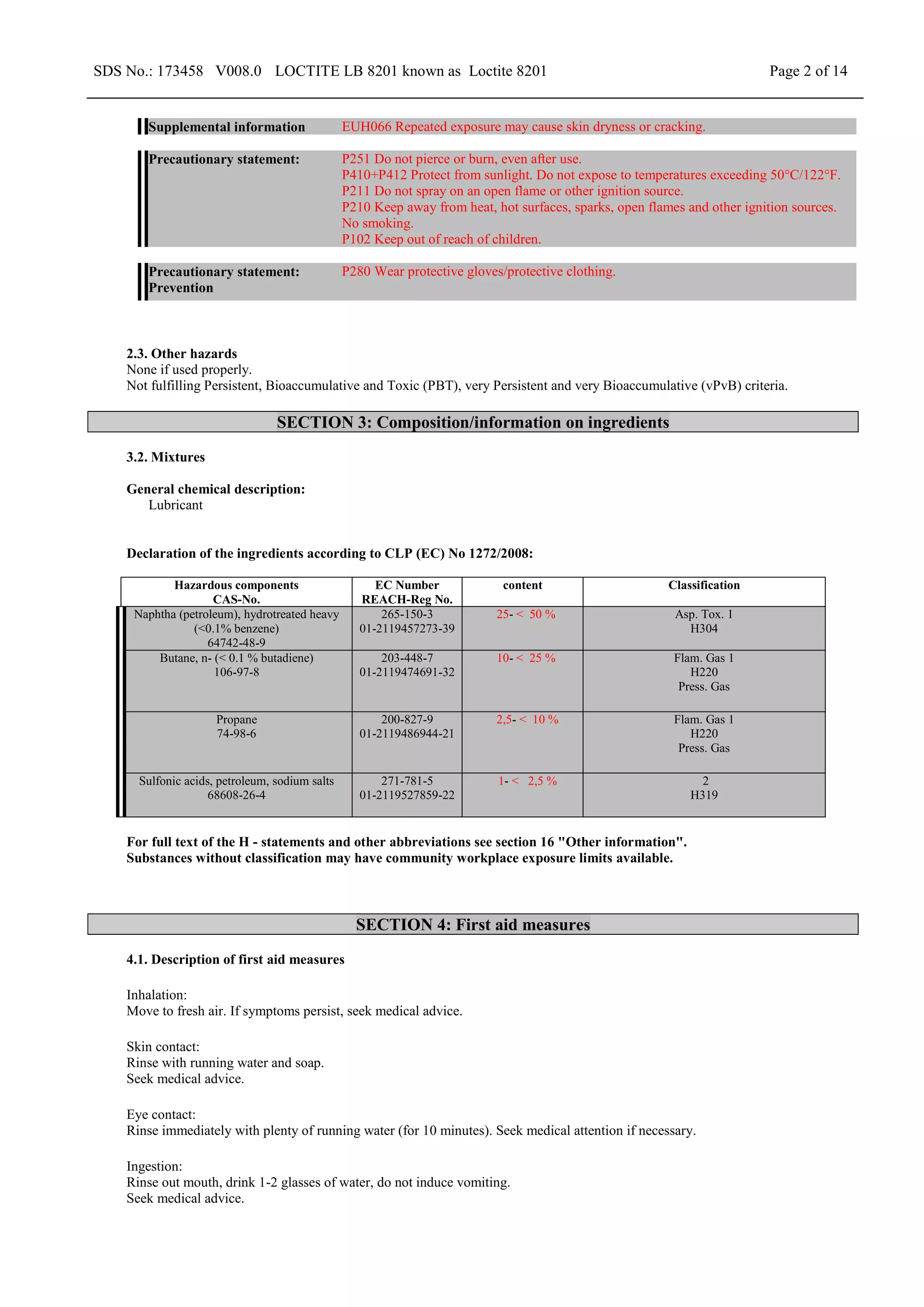 Loctite lb 8201 msds | PDF