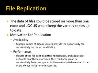 Locus Distributed Operating System | PPTX