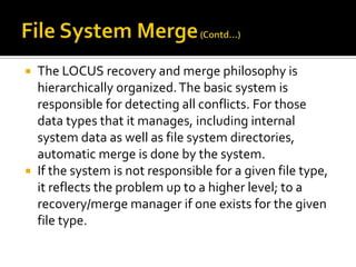 Locus Distributed Operating System | PPTX