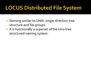 Locus Distributed Operating System | PPT