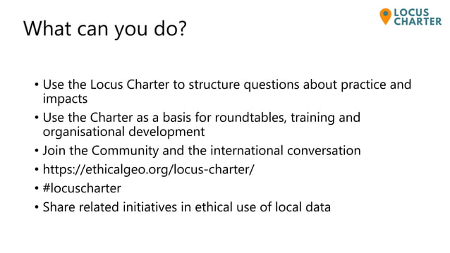 Locus charter Presentation Norwegian Map Conference Nov 2021 | PPT