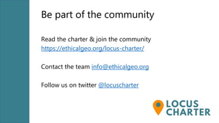 OECD Geospatial Lab - Locus Charter | PPTX | Internet | Computing
