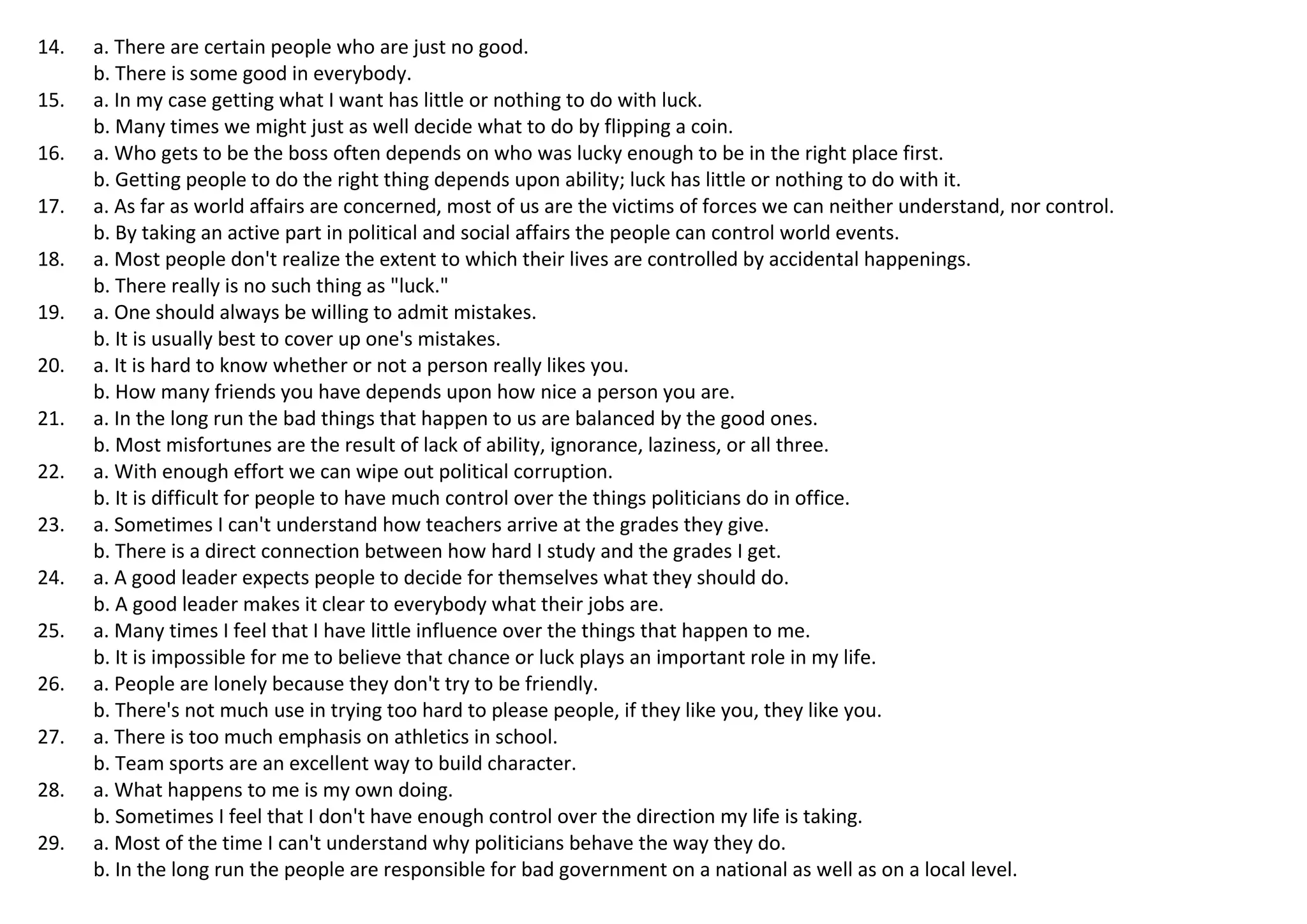 Locus of control scale | PDF | Career Advice | Careers