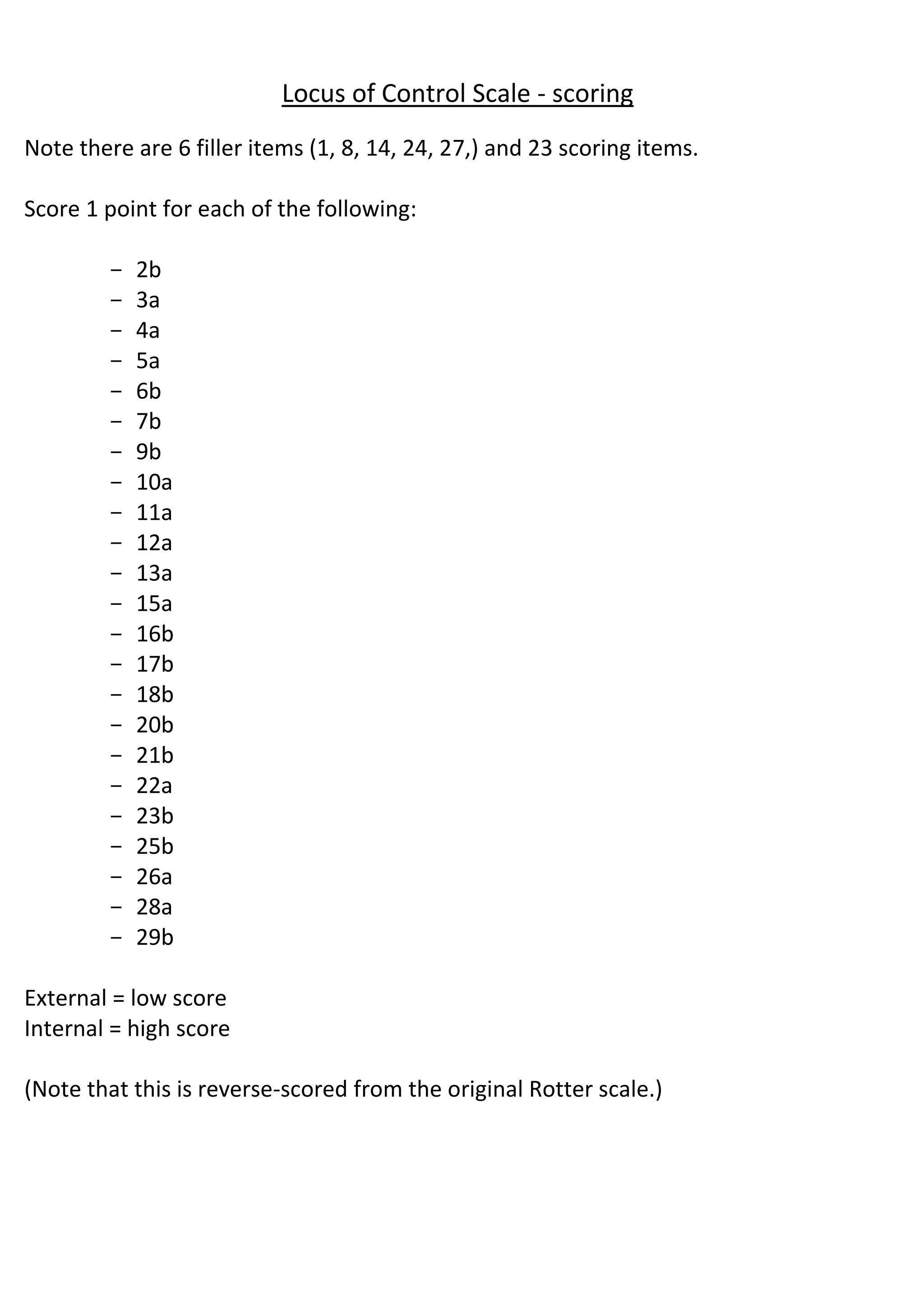 Locus of control scale | PDF
