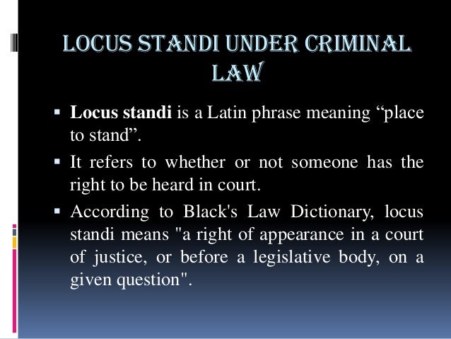 Locus standi of 3rd parties in criminal law in india
