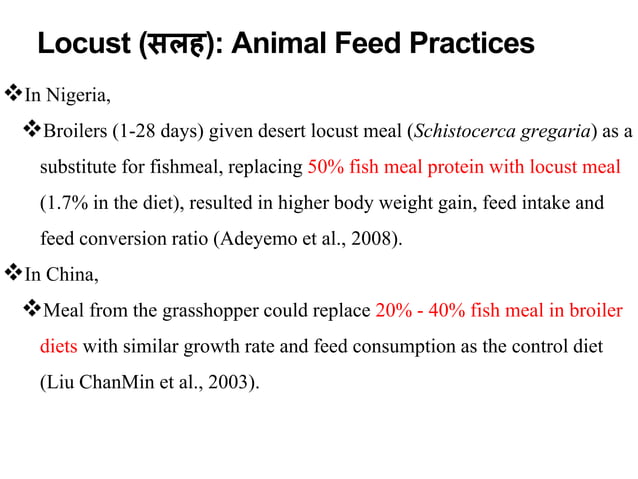 Desert Locust: an opportunity for animal feed | PPT