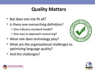 Language Quality Management: Models, Measures, Methodologies | PPT