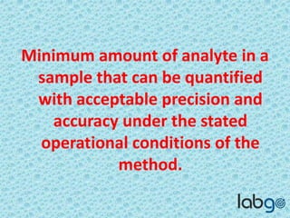 Method Validation - Limit of Detection, Quantitation limits and ...