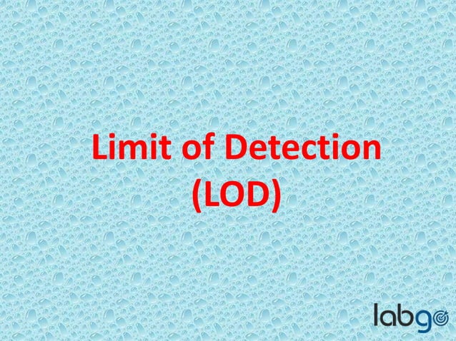 Method Validation - Limit of Detection, Quantitation limits and ...