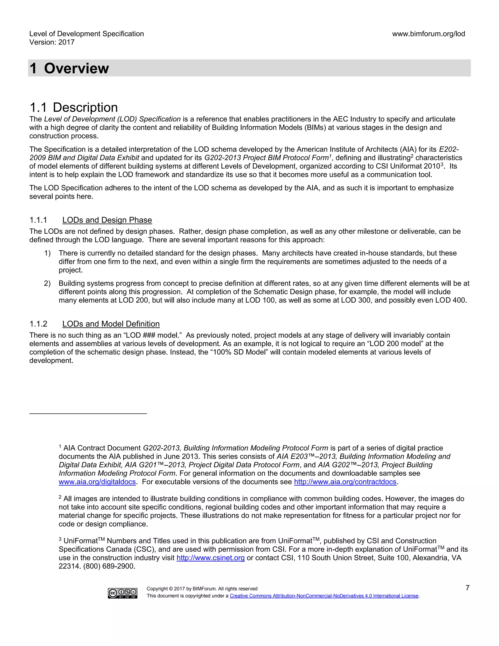The Level of Development (LOD) Specification 2017 guide | PDF