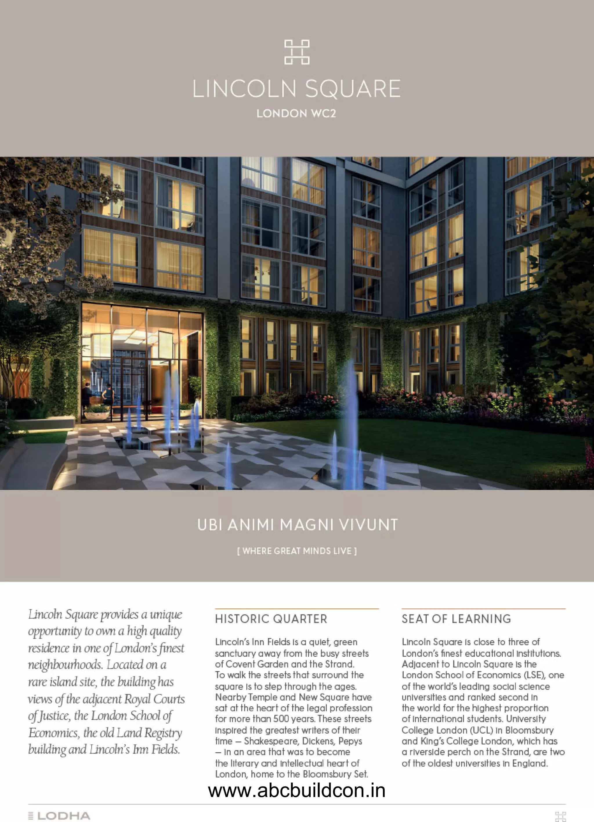 Lodha Lincoln Square, 8 Portugal St, London | PDF