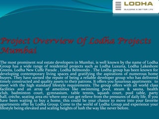 Lodha projects mumbai. | PPTX