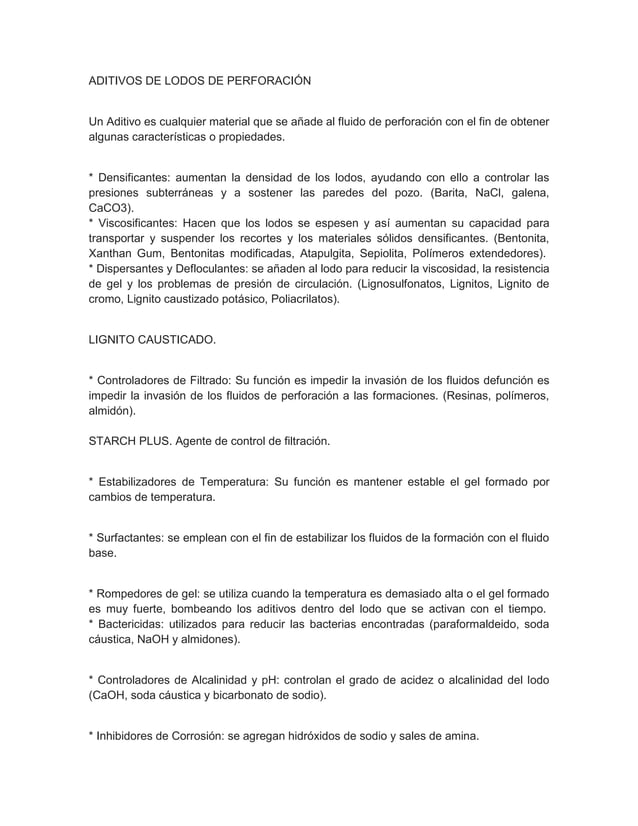 Lodos de perforacion base agua y base aceite | PDF