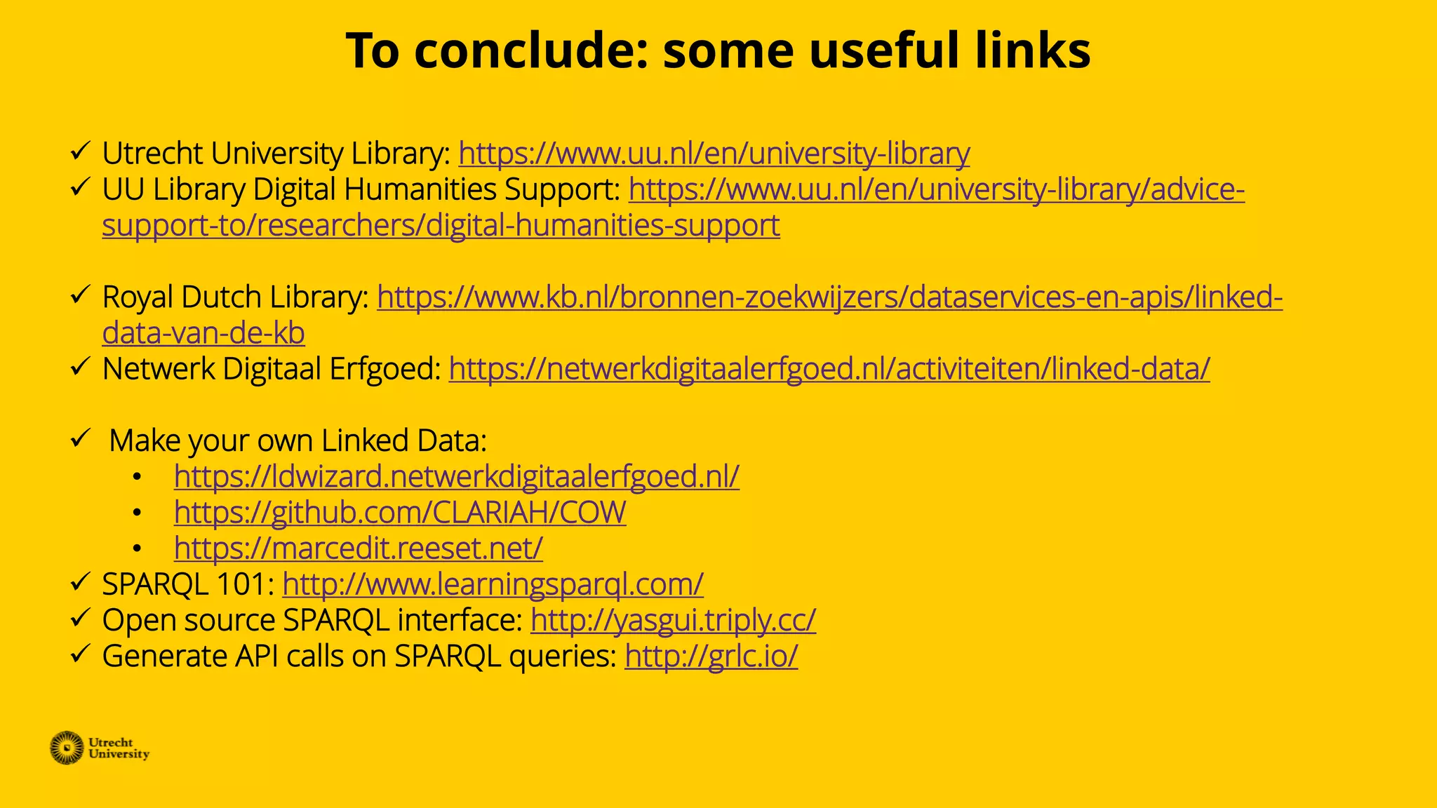 Linked Open Data Utrecht University Library | PPT