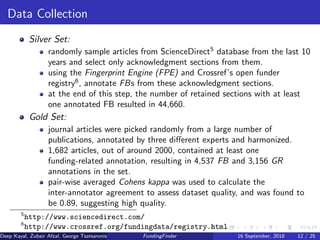 A Framework to Automatically Extract Funding Information from Text | PPT