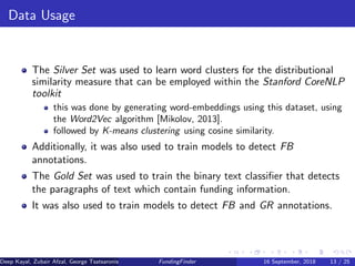 A Framework to Automatically Extract Funding Information from Text | PPT