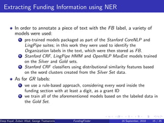 A Framework to Automatically Extract Funding Information from Text | PPT