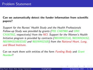 A Framework to Automatically Extract Funding Information from Text | PPT