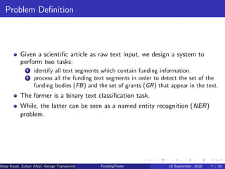 A Framework to Automatically Extract Funding Information from Text | PPT