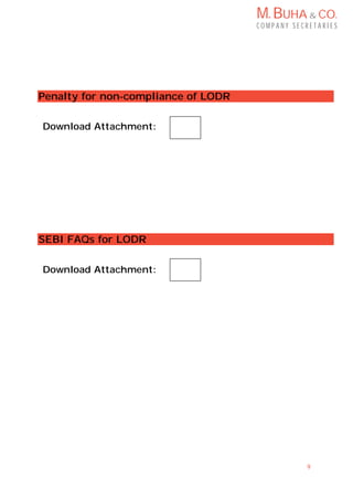 SEBI_LODR (Listing Obligations Disclosure Requirements)_highlights | PDF