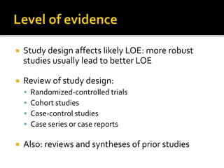 LOE and SOR criteria | PPT