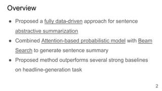 A Neural Attention Model for Sentence Summarization | PDF
