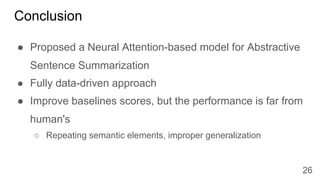 A Neural Attention Model for Sentence Summarization | PDF