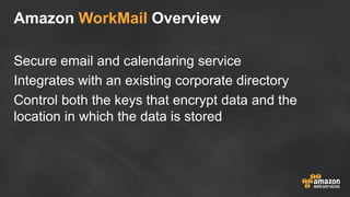Introduction to Amazon Directory Services, Amazon WorkSpaces, Amazon WorkMail, and Amazon ...