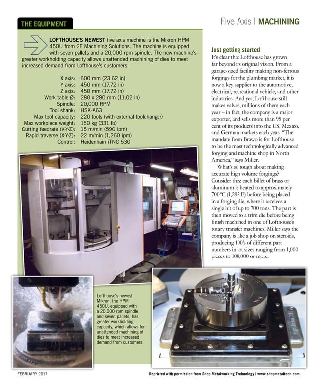 Lofthouse Brass - far more than forgings - GF Machining Solutions ...