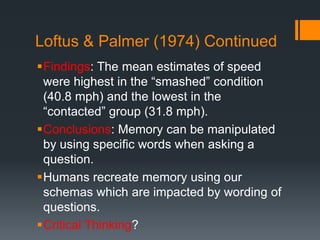 Loftus and memory pp | PPTX