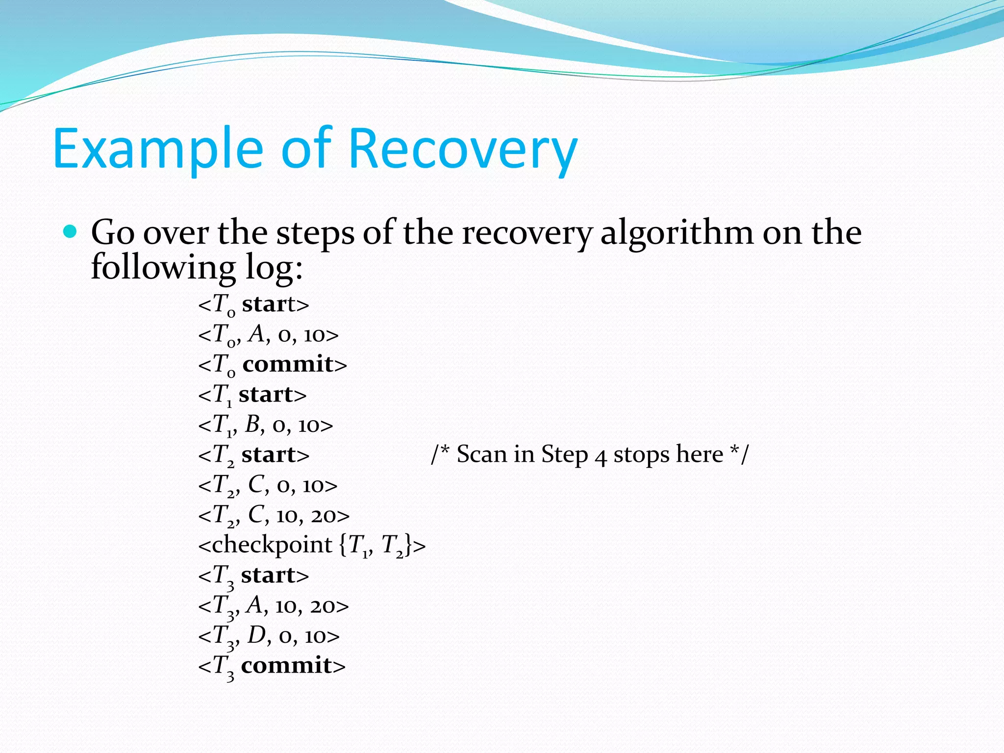 Log Based And Recovery With Concurrent Transaction Ppt