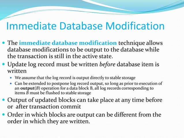 Log Based And Recovery With Concurrent Transaction Pptx Databases Computer Software And