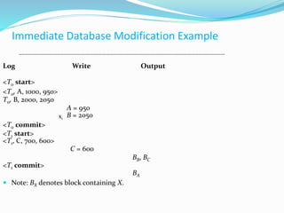 Log based and Recovery with concurrent transaction | PPTX